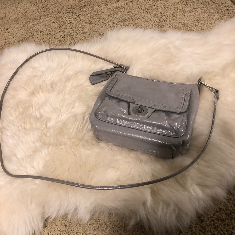Coach Silver Small Crossbody Purse - Gem